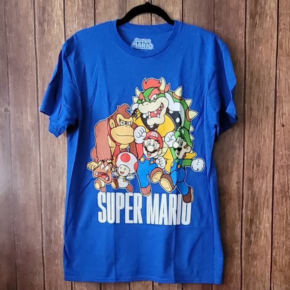 Shirts | Super Mario Mens Tshirt Medium Blue Mario Luigi Bowser Donkey ...